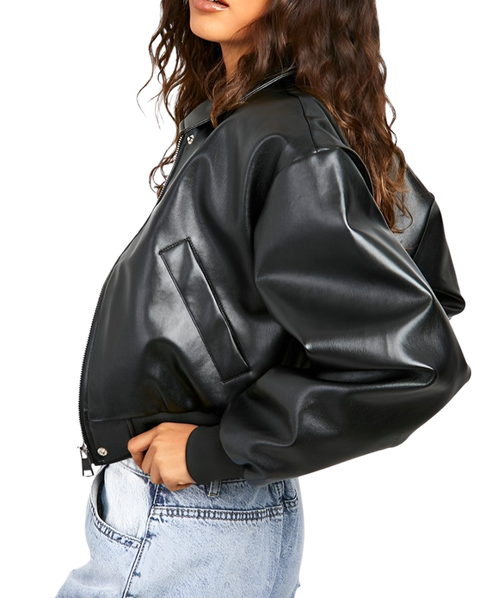 Women's Oversized Black Leather Jackets 2025 | Buy Now – Amrika Leather