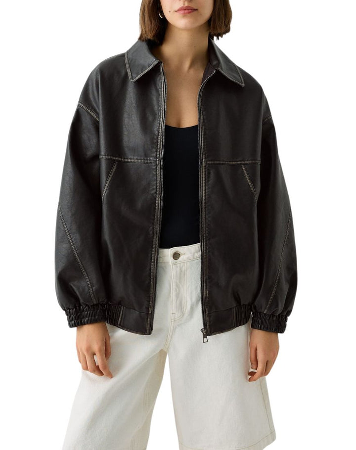 Women's Oversized Leather Bomber Jackets 2026 | Shop Now – Amrika Leather